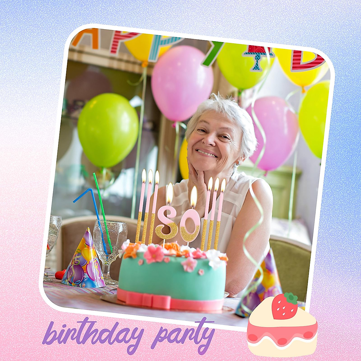 iNINGER Pink Gold Birthday Candles,Pink Glitter Number 14 Candles with Long Candles,Birthday 14th Candles,Girls 14th Birthday Cake Candles Decorations,Birthday Anniversary Wedding Party