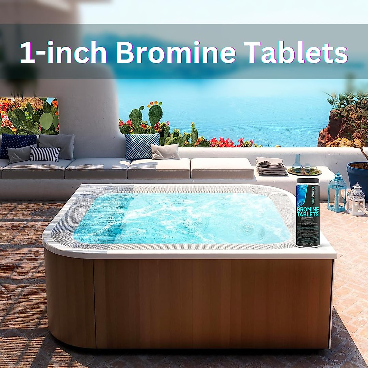 Spa Bromine Tablets for Hot tub, 1.5lbs - Spa Sanitizing Bromine for Hot Tubs & Spa Bromine Tablets - Recommended Hot Tub Bromine Sanitizer by AquaDoc
