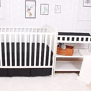 CaSaJa Black Diaper Changing Pad Cover with Strap Holes Set of 3, Snug Fit 4-Sided Contoured Changing Table Pad 16x31 16x32, Fitted Change Pad Sheet for Baby Boy, 100% Silky Soft Microfiber