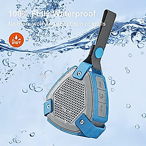 HEYSONG Shower Speaker, IP67 Waterproof Bluetooth Speaker Bluetooth 5.0 with Loud Sound Stereo Pairing, 15H Playtime，USB-C Charge, True Wireless Stereo for Home,Outdoors, Travel