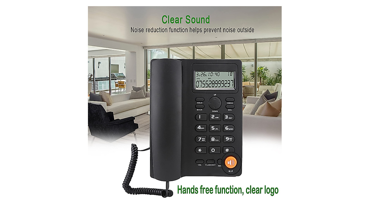 Corded Landline Telephone with Large Buttons & Caller ID | TSCYYDS