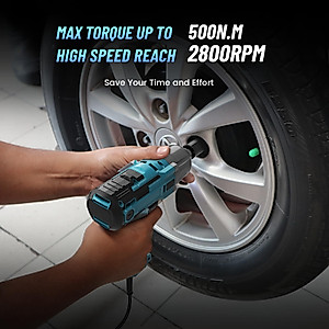 Seesii Electric Impact Wrench Corded, 368Ft-lbs(500N.m) Torque 1/2 inch Impact Gun with 8Amp Cord, 4 Sockets for Car Tire and Home DIY, AC500