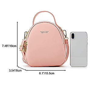 Backpack Purse for Women, Aeeque Leather Ladies Shoulder Bag Crossbody Phone Bags Handbags Girls Black Mini Backpacks Clutch Wallet for Samsung Galaxy J3 J7 S9 S8 Plus Note 9 8 iPhone XR 8 7 6S Huawei