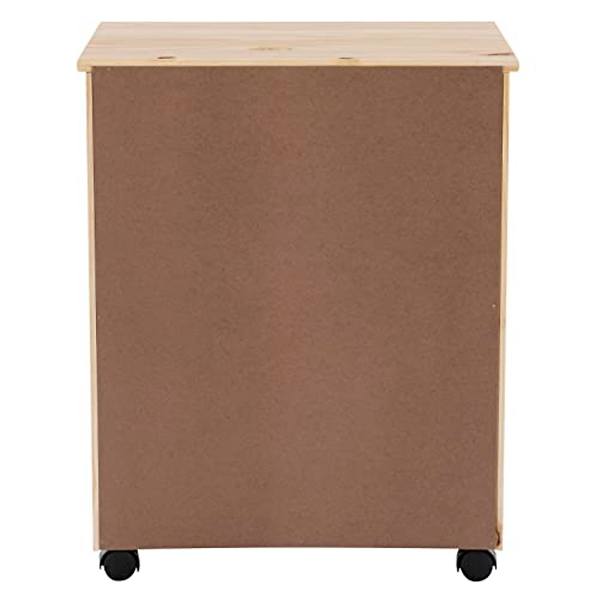 Linon Home Decor Products Corinne Six Drawer Wide, Natural Rolling Cart