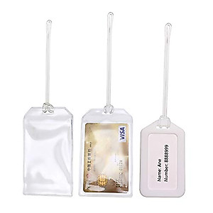 Mini Skater 6 Inch Premium Clear Plastic Travel Luggage Name Tag Loop Straps/Loops for Luggage Bag ID Tag,50Pcs