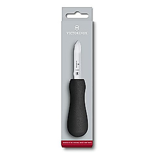 Victorinox 7.6394 Oyster Knife Easily Shuck Oysters and Open Shellfish Straight Blade in Black, 6.5 inches