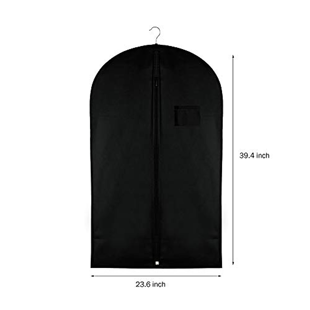 Garment Storage Bags Suit Bag - Travel 39.4 Inch Coat Covers Protector with Clear Window and ID Card Holder for Dress, Jacket, Uniform - Black, Set of 3