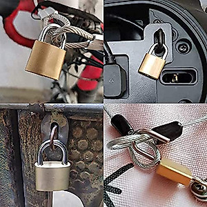 CINCINNO 6 Pack Solid Brass Keyed Alike Padlock with Key, Small Locks with Keys for Gym Locker, Case, Backpack, Luggage