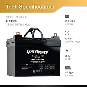 ExpertPower 12 V 35 AH EXP 12350 Sealed Lead Acid Battery Deepcycle Solar Energy Storage