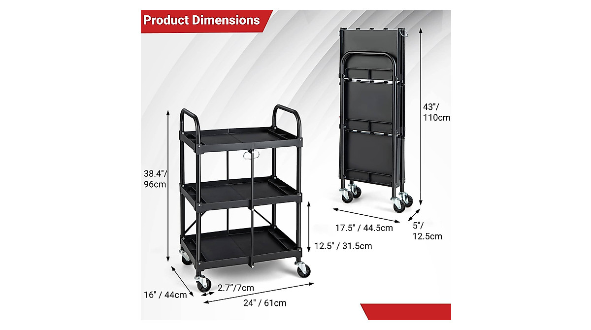 IRONMAX Folding Tool Cart - Versatile & Heavy Duty