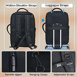 Sengtor Travel Backpack for Men Women 18.4 Inch Flight Approved Carry-on Backpack Waterproof Large 45L Luggage Daypack Business Weekender Overnight Backpack