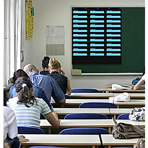 VNOM Classroom Mail Center Organization Storage Pocket Chart with 30 Pockets,Hanging Wall File Paper Folder Organizer Holder,5 Over Door Hangers Included,Perfect for Classroom Office Home School