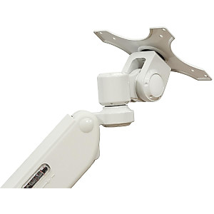 Displays2go Wall Mounted Computer Station, Monitor Mount, CPU Holder, Adjustable Arms (DWSSW01WT)