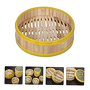 KICHOUSE 2pcs Steamer Vegetable Steamer Pot Veggie Steamer Chinese Steamer Basket Steamer Rack Sticky Rice Steamer Rice Steamer Baskets Practical Steamer Safe Steamer Hemming