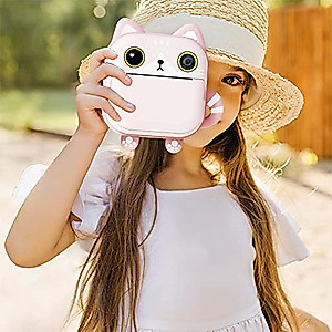 Kids Instant Print Camera | Mini Kids Camera with 2.4in HD Large Screen & Dual Lens,Cute Kids Camera for Girls Boys, Toddler Camera with Print Paper for 5-12 Years Old Kids Huugy
