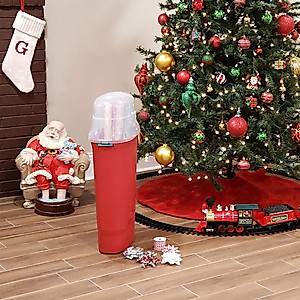 HOMZ 2-Pack Gift Wrap Plastic Storage Organizer, Vertical Wrapping Paper Holder, Red/Clear