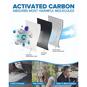 PHILTOP Cabin Air Filter, ACF021 (CF12150) Replace for Expedition, F150, F250, F350, F450, F550 Super Duty, Navigator, Premium Cabin Filter with Activated Carbon Filter