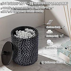 LKKL Bathroom Accessory Set-7 Pcs Bathroom Accessories Set with Bathroom Trash Can, Soap Dispenser Set,Bathroom Tray,Bathroom Canister for Qtip Holder, Toothbrush Holder,Tumbler,Soap Dish-Silver