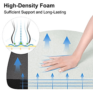 Shinnwa Chair Cushion with Ties for Dining Chairs [17 x 16.5 Inches] Non Slip Kitchen Dining Chair Pad and Seat Cushion with Machine Washable Cover - Off White