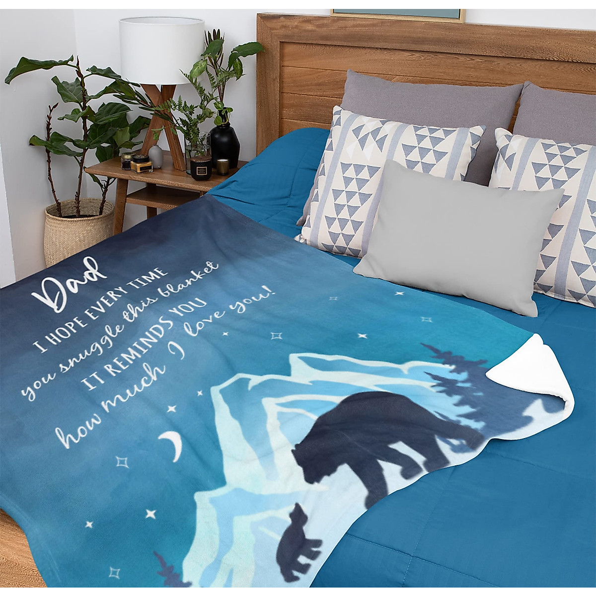 Julazy Dad Gifts Blanket, Birthday Gifts for Dad from Daughter Son 60"x50" Throw Blanket, Fathers Day Papa Gifts from Kids, Best Dad Ever Gifts Ideas from Son, Bonus Dad Gifts for Daddy