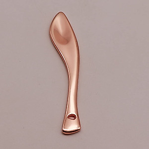 4 Pieces Zinc Alloy Makeup Spatula Eye Cream Spoon Beauty Scoop Mini Spoon Makeup Beauty Spoons Mini Cosmetic Skincare Spatula for Cream Lotions, Curved Handle Type, Rose-Gold