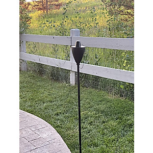 BIRDROCK HOME 4 Pack Outdoor Wide Conical Torches - Oil Rubbed Bronze - Flame Light Torch - Backyard Garden Patio Lighting - Metal Lamp - Decorative Urban Lantern