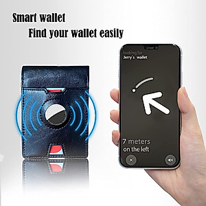 Bifold AirTag Wallets with RFID Blocking, Slim Front Pocket with Built-in Case Holder for Airtag (Airtag is not included)