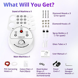 UNOISETION Diamond Microdermabrasion Machine Professional, 3 in 1 Dermabrasion Facial Peeling Skin Care Device for Salon Personal Home Use