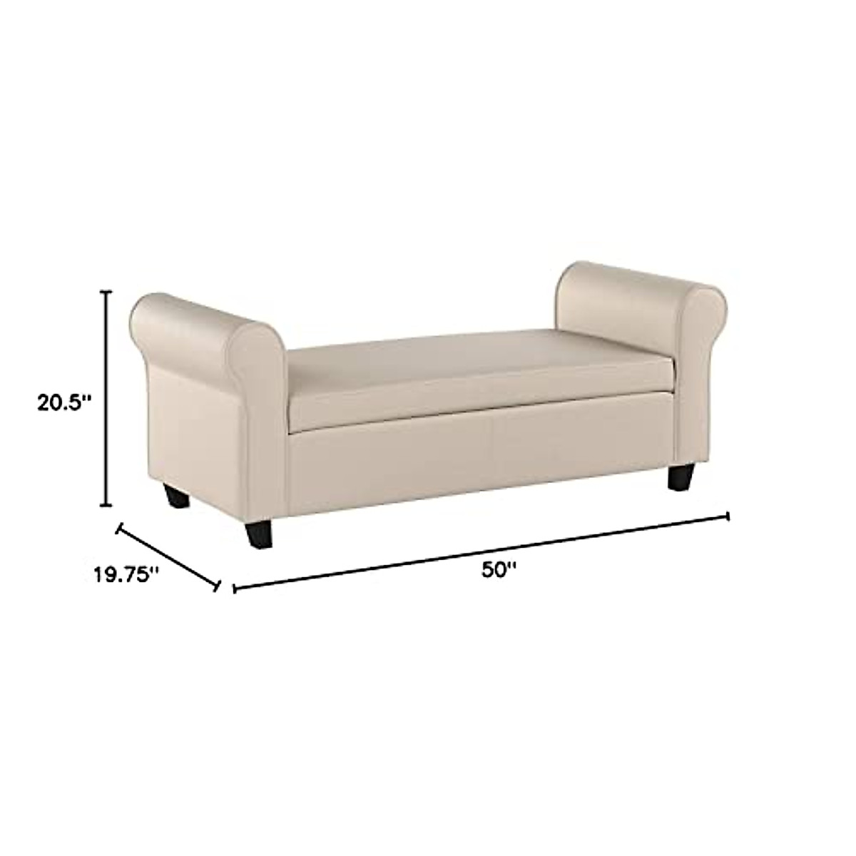 Christopher Knight Home Danbury Armed Fabric Storage Bench, Beige