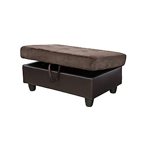 A Ainehome 3 PCS Sectional Sofa Set, L-Shaped Sectional Couch 103" W for Living Room, with Storage Ottoman and Matching Pillows (Left Hand Facing, Chocolate)