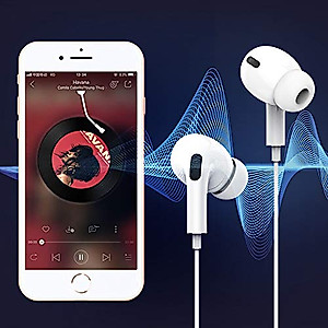 LovinFive Earbuds Headphones with Microphone, Wired Stereo Earphones, 3.5mm Jack in-Ear Headphones with Built-in Mic for Smartphones, Computer Laptop, iPod, iPad, MP3 Players