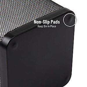 Mind Reader 2SQUAGA-BLK 2-Piece Garbage Waste Basket Recycling Bin Set, Square Metal Mesh, Black