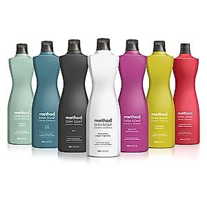 Method Gel Dish Soap, Basil, Biodegradable Formula, Tough on Grease, 18 fl oz (Pack of 6)