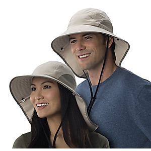 Sun Protection Zone Unisex Floppy Sun Hat (Khaki with Olive Trim)