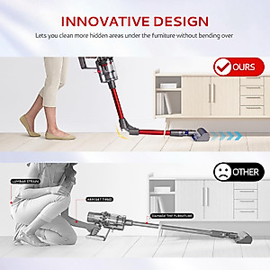Foldable Extension Wand Compatible with Dyson V7 V8 V10 V11 V15 Cordless Vacuum Accessories, Upgrade Quick Release Wand Replacement for Dyson Stick Vacuum Attachments(Red)
