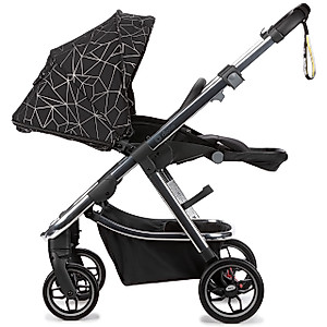Diono Excurze Luxe Baby, Infant, Toddler Stroller, Perfect City Travel System Stroller and Car Seat Compatible, Adaptors Included Compact Fold, Narrow Ride, XL Storage Basket, Black Platinum