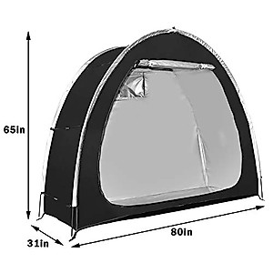 AiQueen Bike Tent Foldable Bike Storage Shed Waterproof Porable Bicycle Storage Cover Shelter with Window for Outdoor,Garden,Camping and Hiking dark black