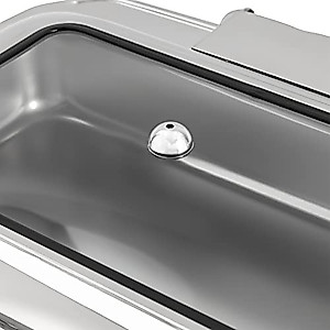 Fichiouy 9L/ 9.5QT Stainless Steel Buffet Server Set with One Large Warming Tray, Chafing Dish Buffet Set Adjustable Temperature Hot Plate with One Transparent Lid