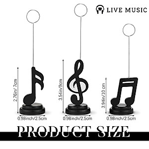 Wenqik 6 Pieces Musical Note Photo Balloon Holder Table Number Holders Place Card Holder Photo Clips Holder Music Note Decoration for Home Picture Themed Party Birthday Wedding Gifts Arts, 3 Styles