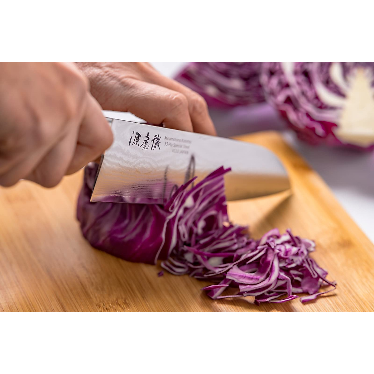 Yasuda Hamono M100 Damascus Santoku Knife, Minamotetsu, Silver Color, 7.1 inches (180 mm)