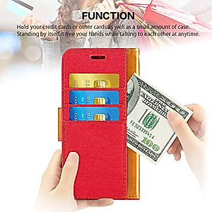 Oppo Reno 6 Pro+ 5G Case, Oxford Leather Wallet Case with Soft TPU Back Cover Magnet Flip Case for Oppo Reno 6 Pro Plus 5G