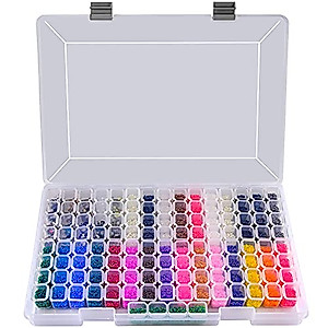 124 Grids Diamond Painting Storage, Art Accessories Tools Containers Case Plastic Bead Organizer 5D Diamond Embroidery Accessories for DIY Art Craft and Nail Diamonds(Box Only)