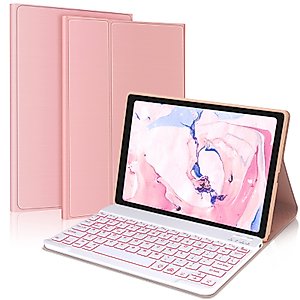 Keyboard Case for Samsung Galaxy Tab A8 10.5 inch 2022, 7 Colors Backlit & Magnetic Detachable Bluetooth Keyboard, Slim Soft Folio Tablet Cover Case for Tab A8 SM-X200/X205/X207, Auto Sleep/Wake Up