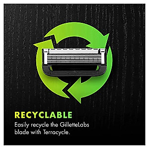 Gillette Mens Razor Blade Refills with Exfoliating Bar by GilletteLabs, Compatible Only with GilletteLabs Razors with Exfoliating Bar and Heated Razor, 10 Razor Blade Cartridges