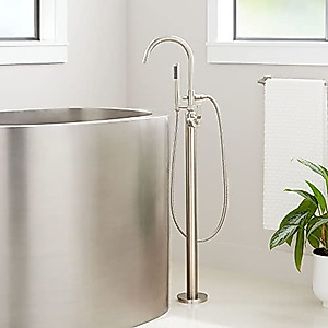 Signature Hardware 953080-LV Gunther Floor Mounted Tub Filler Faucet - Includes Hand Shower