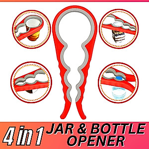 Jar Opener Quick Lid Bottle Cap Grip Twister Remover for Weak Hands, Seniors and Children Rubber Jar Gripper Pad