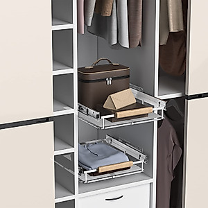 GNEOUS Greal Expandable Cabinet Pull Out Basket Heavy Duty Slide Out Pantry Shelves Under Sink Organizers And Storage For Kitchen, Bathroom, Wardrobe, Cupboard, Adjusted Width 11.8"-18", 1 Pack