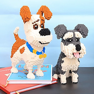 Building Block Animal Dog Schnauzers Tiny Mini Block Dogs Building Animal Set DIY 3D Block Toy Building Blocks for Kids Or Adult 2100 Pieces
