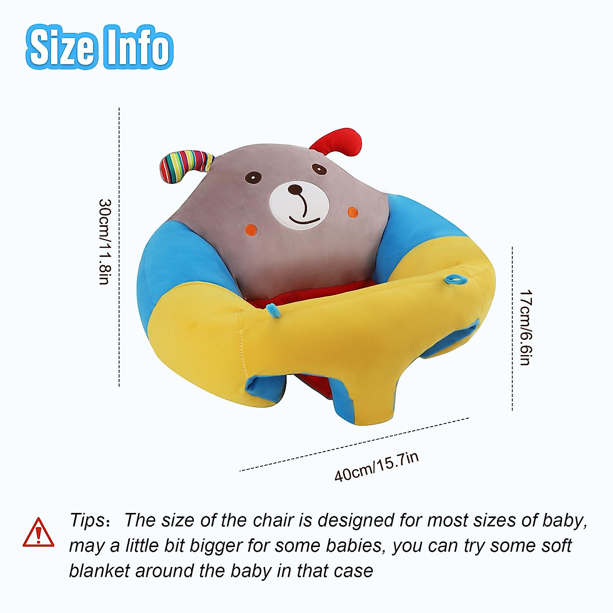 vocheer Sit Me Up Floor Seat for Baby Chair for Sitting Up Support Seat Sofa Plush Animal Shaped Baby Learning to Sit Chair for 3-24 Months,PP Cotton Full Filling(Puppy)