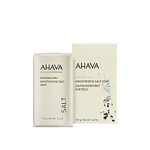 AHAVA Moisturizing Dead Sea Salt Soap - Face & Body Cleansing Bar to Moisture the Skin, Enriched with Exclusive Mineral Blend of Dead Sea Osmoter & Dead Sea Salt, 3.4 Oz, (Packaging May Vary)